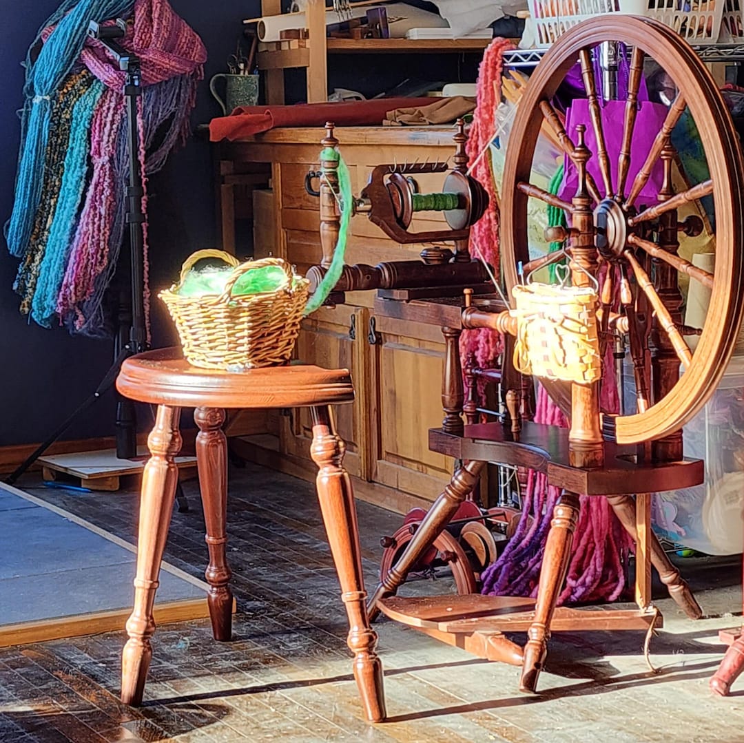 Kromski Spinning Stool Only! Wooden Stool for Spinning Wheels or Rigid ...