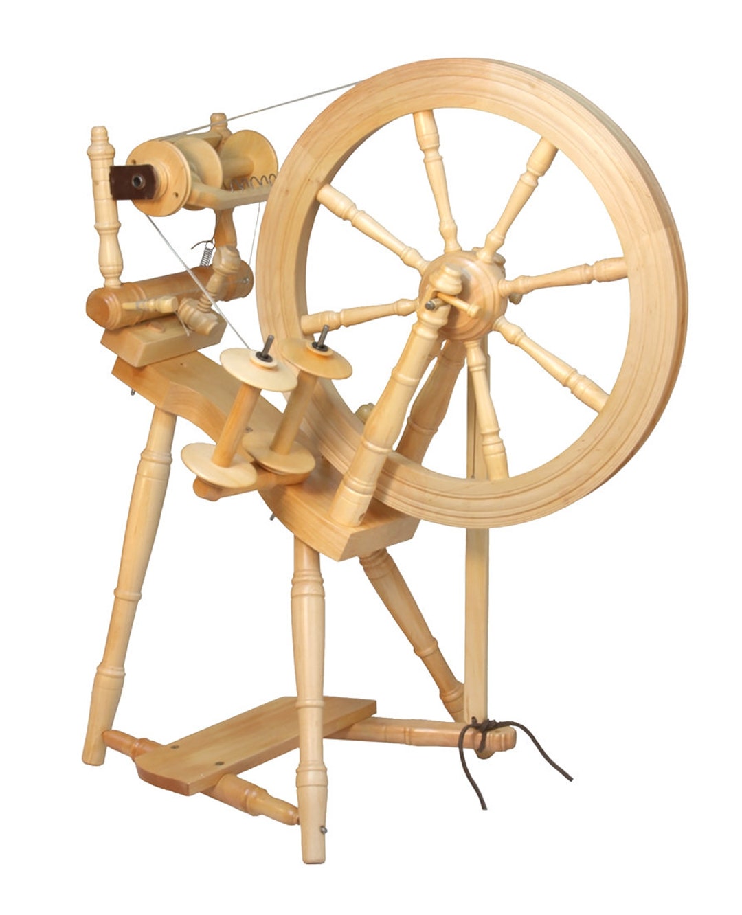 Kromski Prelude Small Saxony Spinning Wheel With a Clear Sealer Finish ...