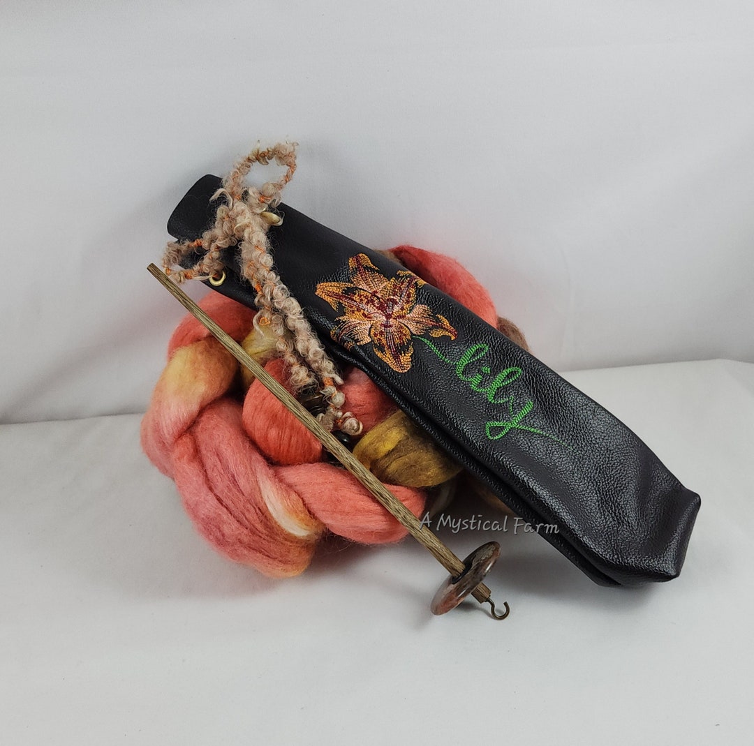 Jasper Drop Spindle Gift Set With Genuine Leather Spindle Bag ...