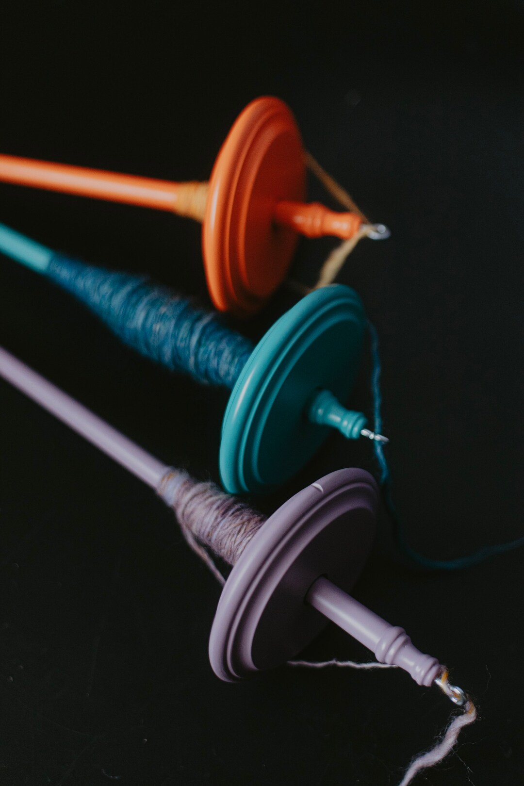 An Array of Colorful Drop Spindle Options High Quality Top Whorl Drop ...