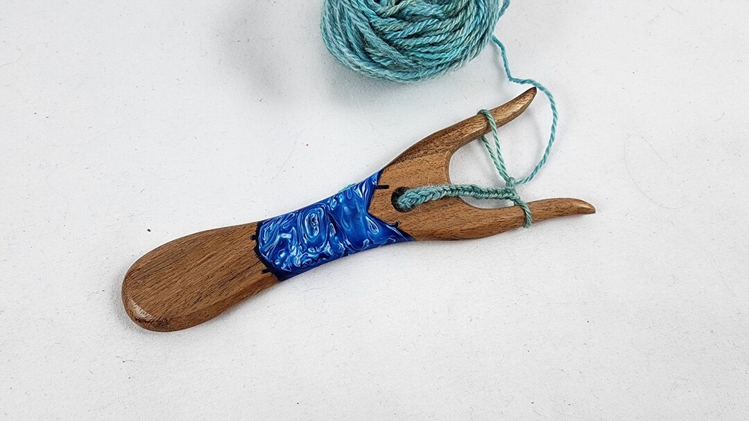 Lucet Knitting Fork With Blue Swirl Accent Made of Renewable Durable ...
