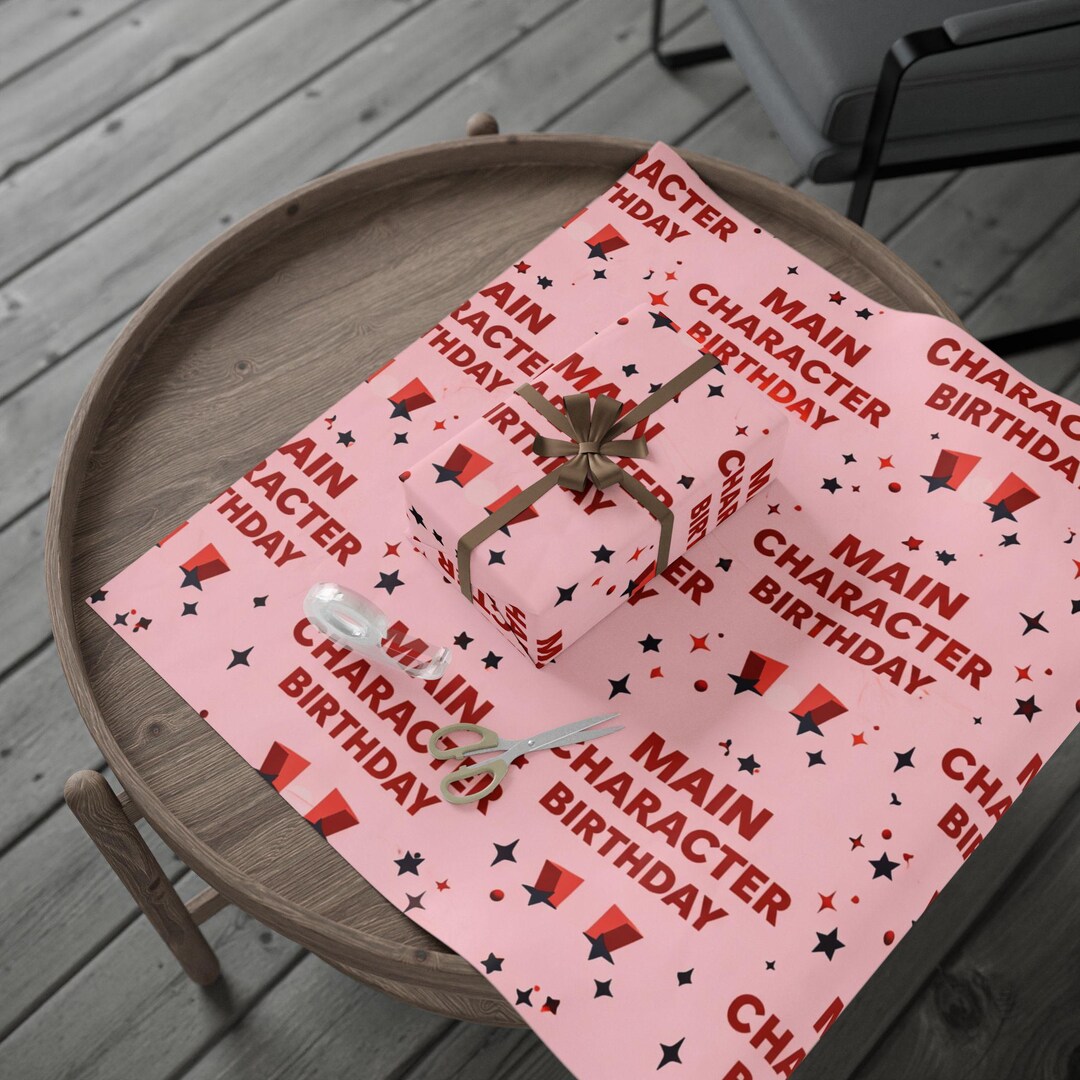 Main Character Birthday Wrapping Paper - Etsy