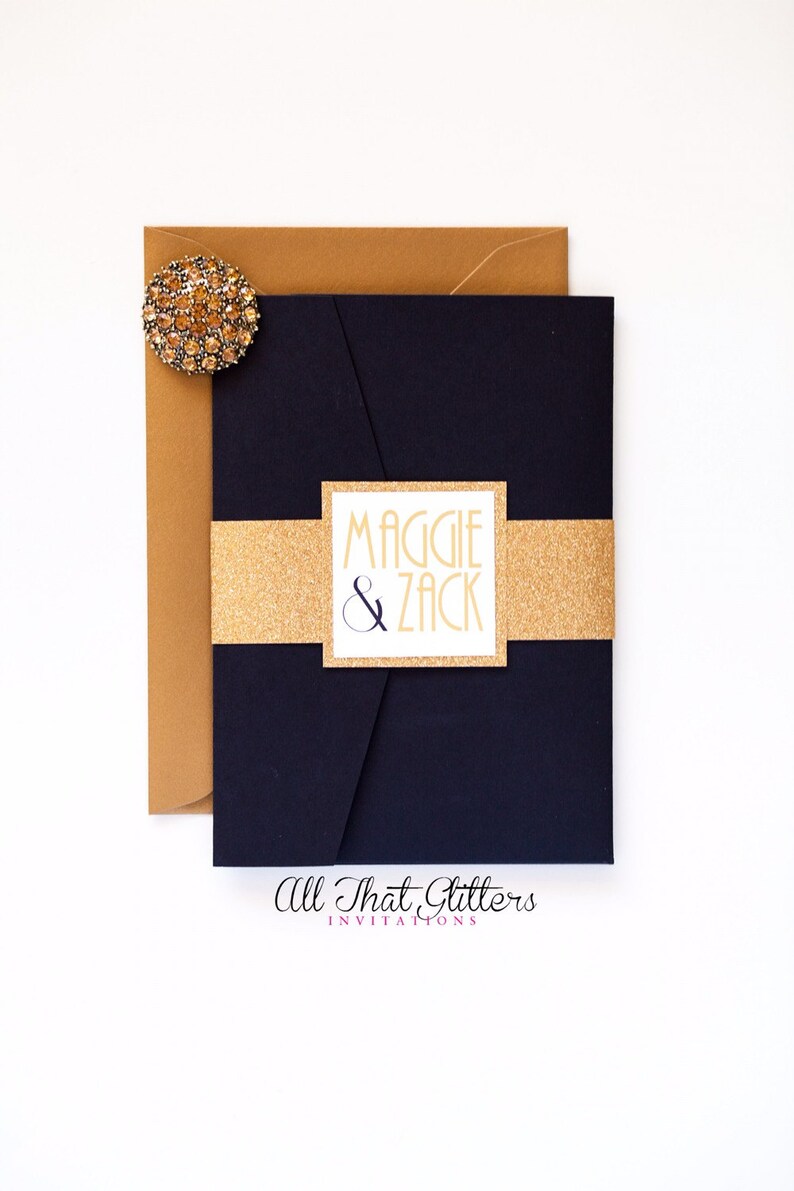 Fancy Vintage Art Deco Wedding Invitations 20's Wedding - Etsy