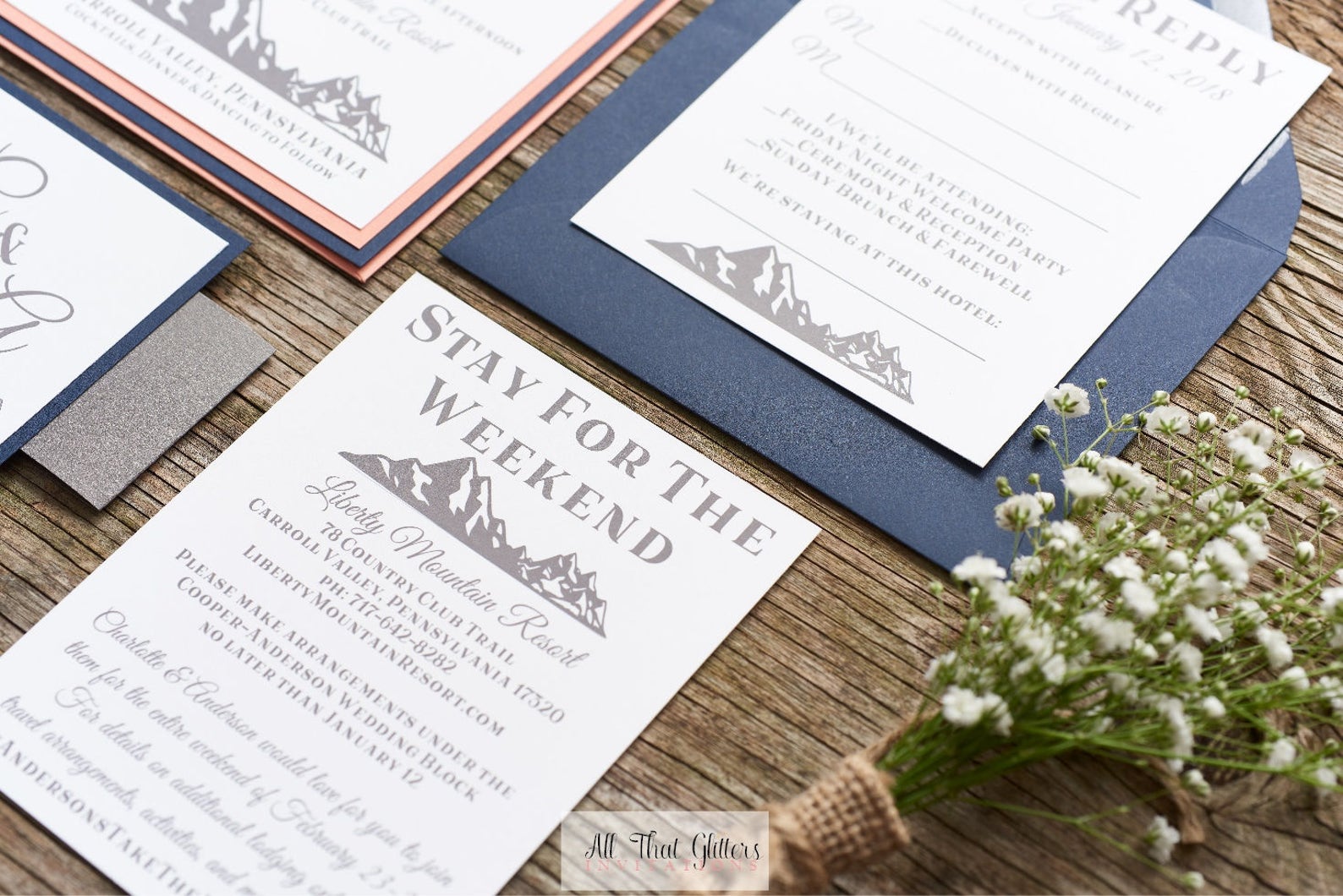 Mountain Wedding Invitations Ski Resort Wedding Invitations - Etsy