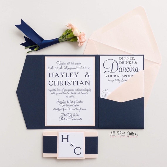 Modern Sophisticated Wedding Invitations Extra Large Wedding | Etsy