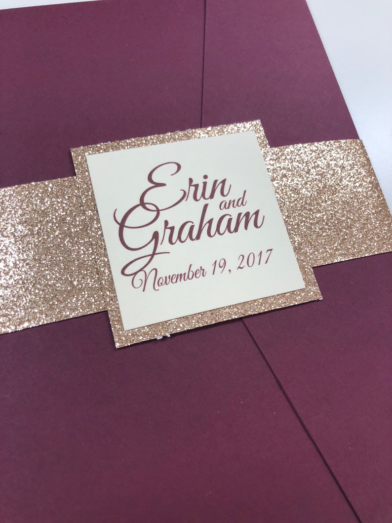 Classic Pocketfold Wedding Invitation With Envelope RSVP Card and ...