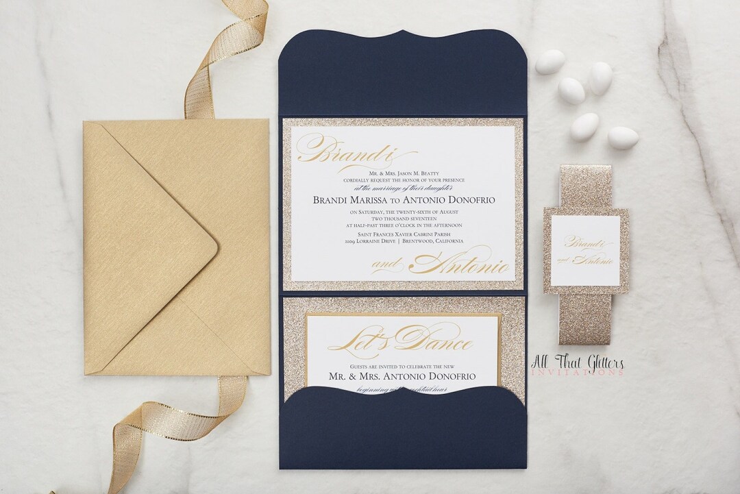 Formal Wedding Invitations for Elegant Fancy Wedding, Pocketfolder ...