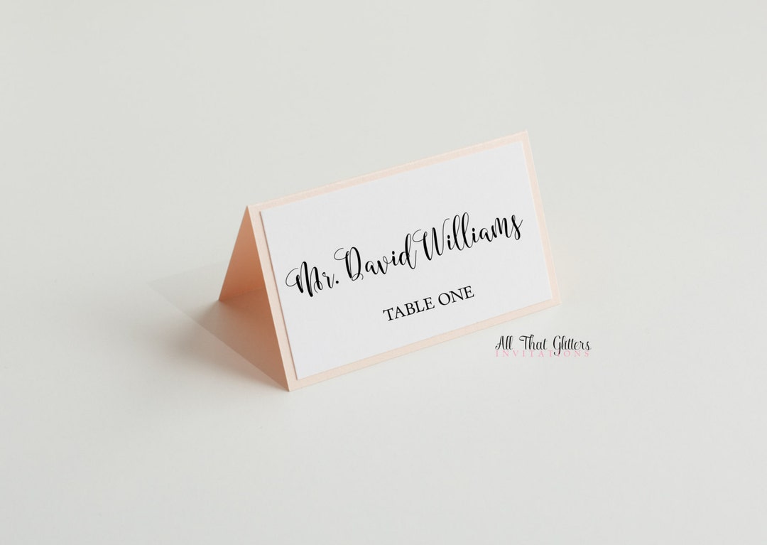 Wedding Table Cards With Backings, Table Cards, Escort Cards, Seating ...