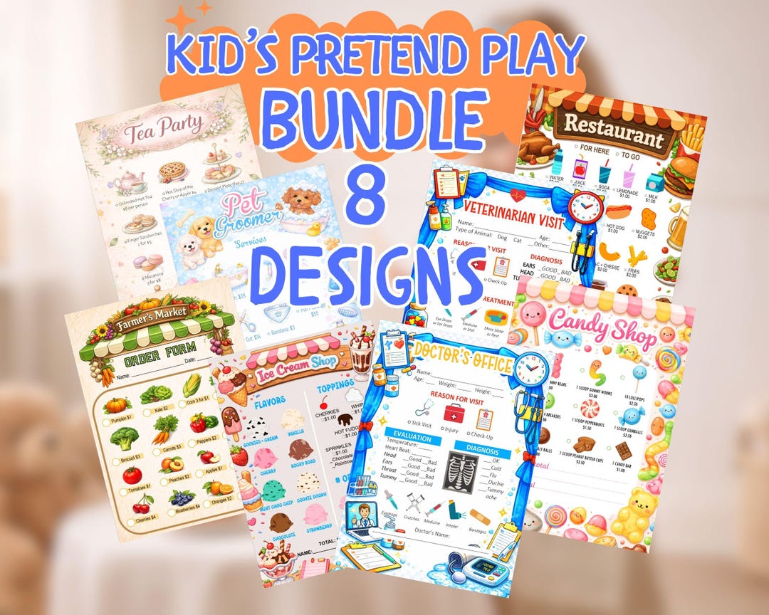Pretend Play Notepad Set for Kids | Role Play Printable Digital ...