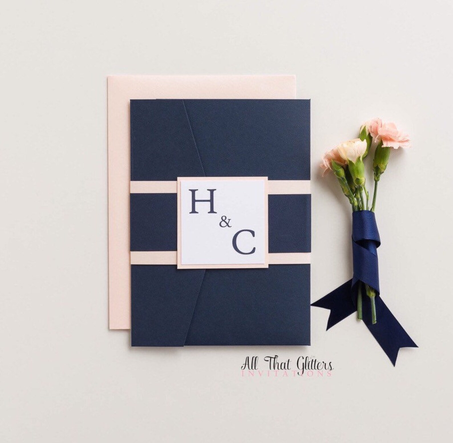 Modern Wedding Invitation Envelope, Pocketfolder Wedding Invitations ...