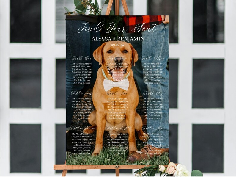 Seating Chart Template Download, Seating Chart Wedding Dog Photo ...