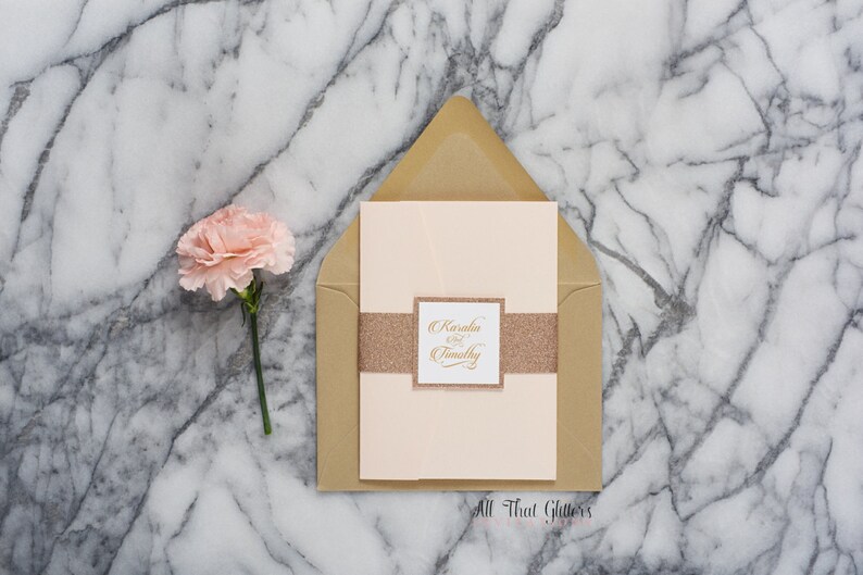 Folder Wedding Invitation With Pocket for RSVP Card and - Etsy