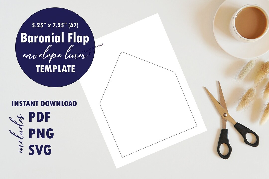 Baronial Flap Envelope Liner Template, Wedding Invitations (digital ...