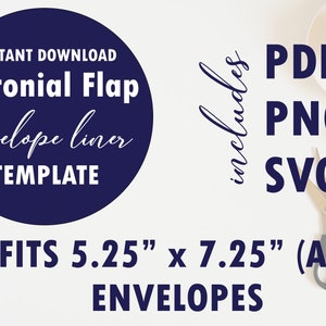 Baronial Flap Envelope Liner Template, Wedding Invitations (digital ...