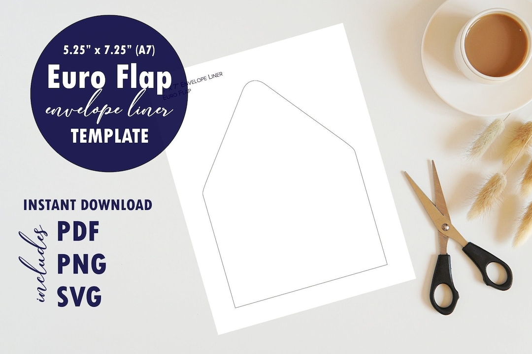 5x7 Euro Flap Envelope Liner Template, Printable (SVG, PNG, PDF) - Etsy