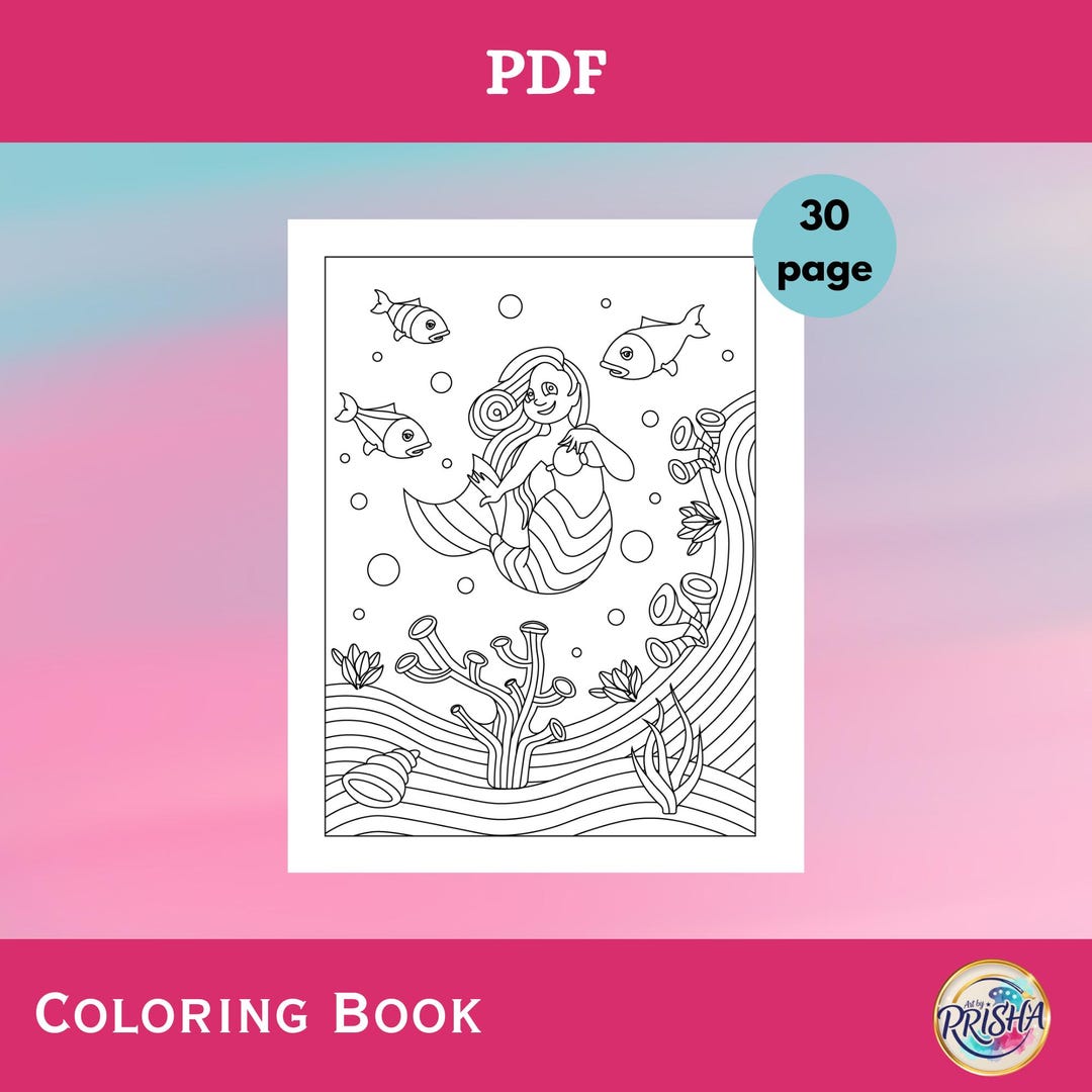 Ocean Coloring Pages Printable Bundle | Underwater Scene Art | Relaxing ...