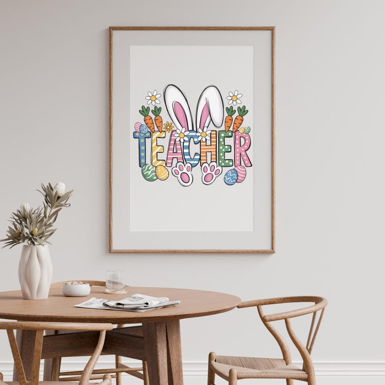 Easter Teacher Bunny PNG | School Letter Design | Spring Classroom ...