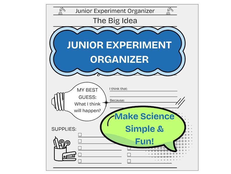 Science Experiment Planner for Kids | K-5 Student Logbook (PDF Download ...
