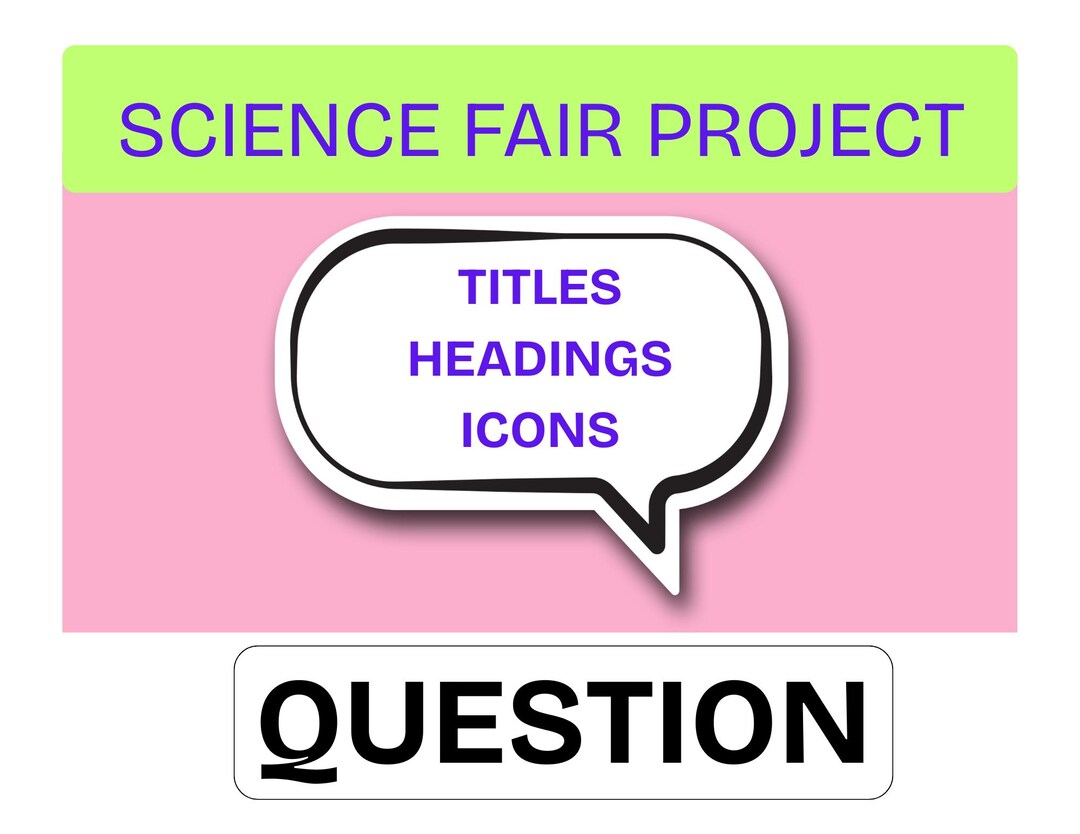 Science Fair Board Kit: Printable Titles, Headings & Icons (fillable ...