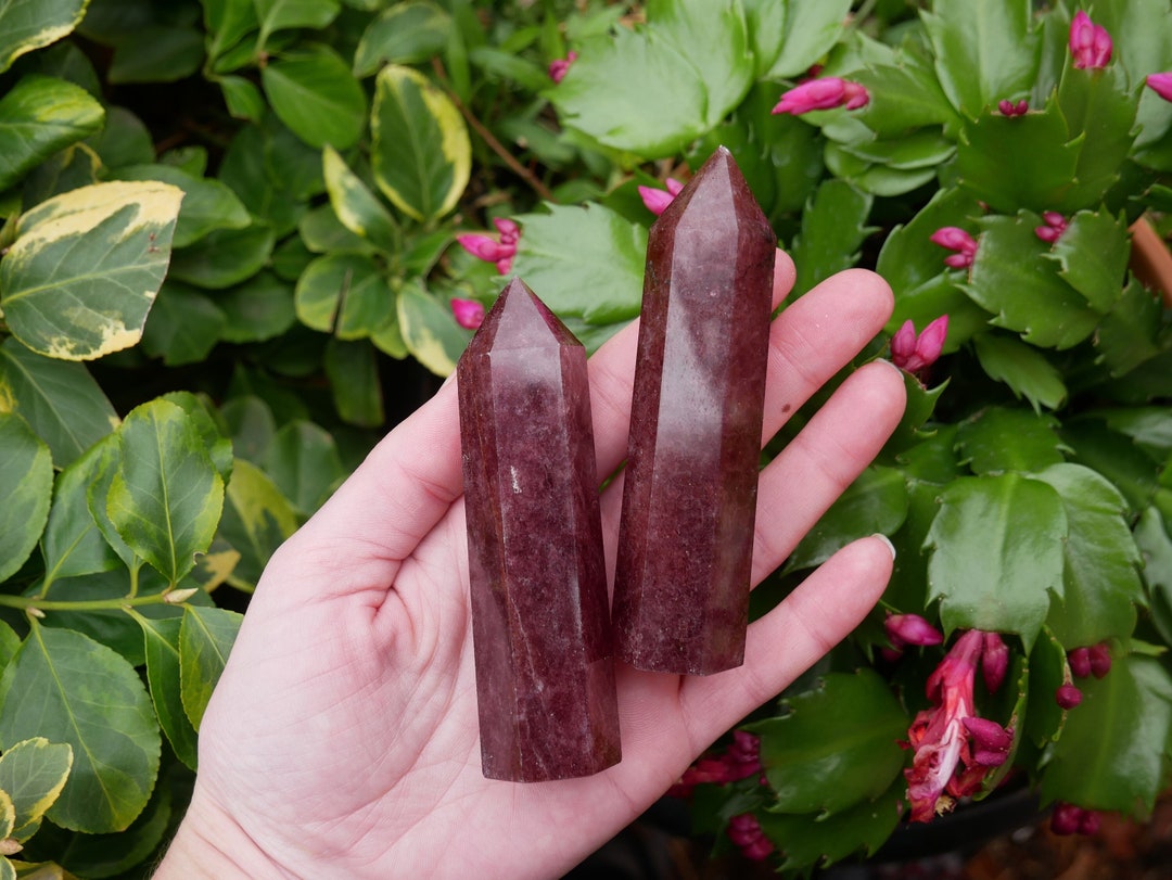 Strawberry Quartz Points Towers Stones for Spiritual Purification ...