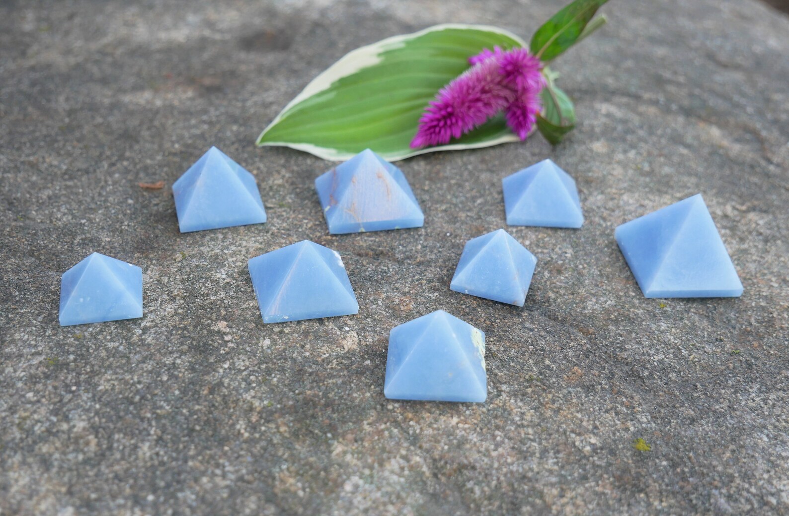 Angelite Pyramids Crystal Pyramids | Etsy