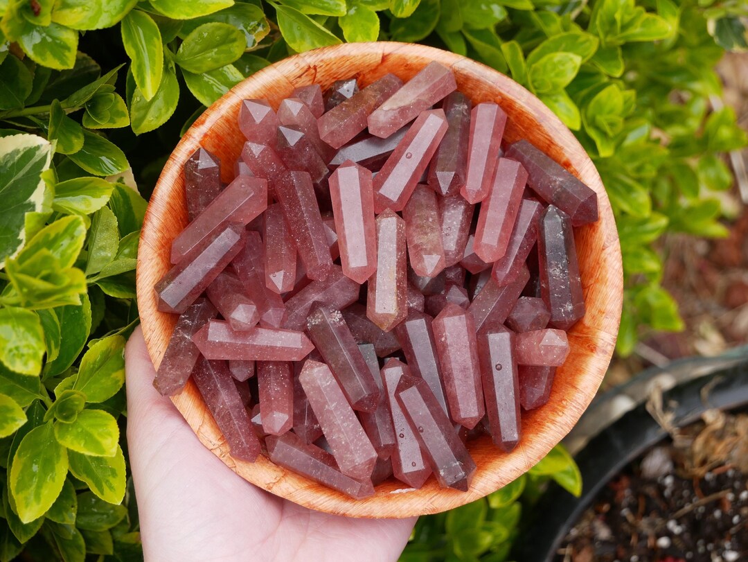 Strawberry Quartz Double Terminated Stones for Spiritual Purification ...