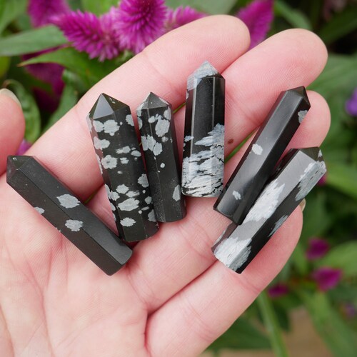 Snowflake Obsidian Small Points Crystal Points - Etsy