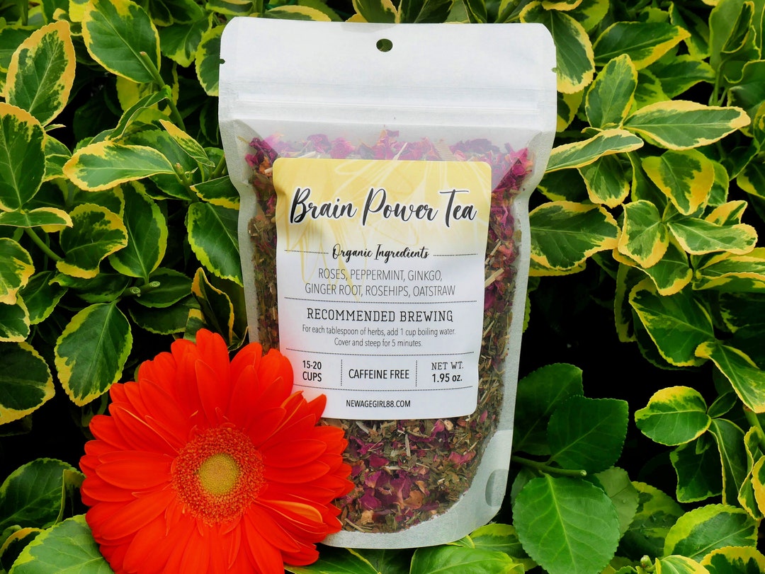 BRAIN POWER Tea Organic Herbal Loose Tea - Vegan - Caffeine Free - Hand ...