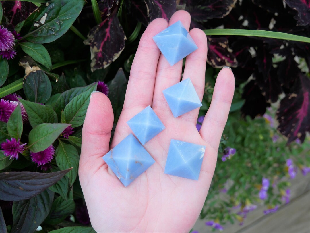 Angelite PYRAMIDS - Crystal Pyramids - Healing Pyramids - Stones for ...