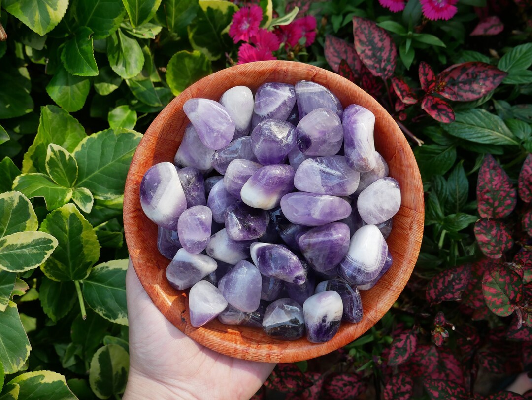 Amethyst TUMBLED Stones Polished Amethyst Real Crystals Healing Stones ...