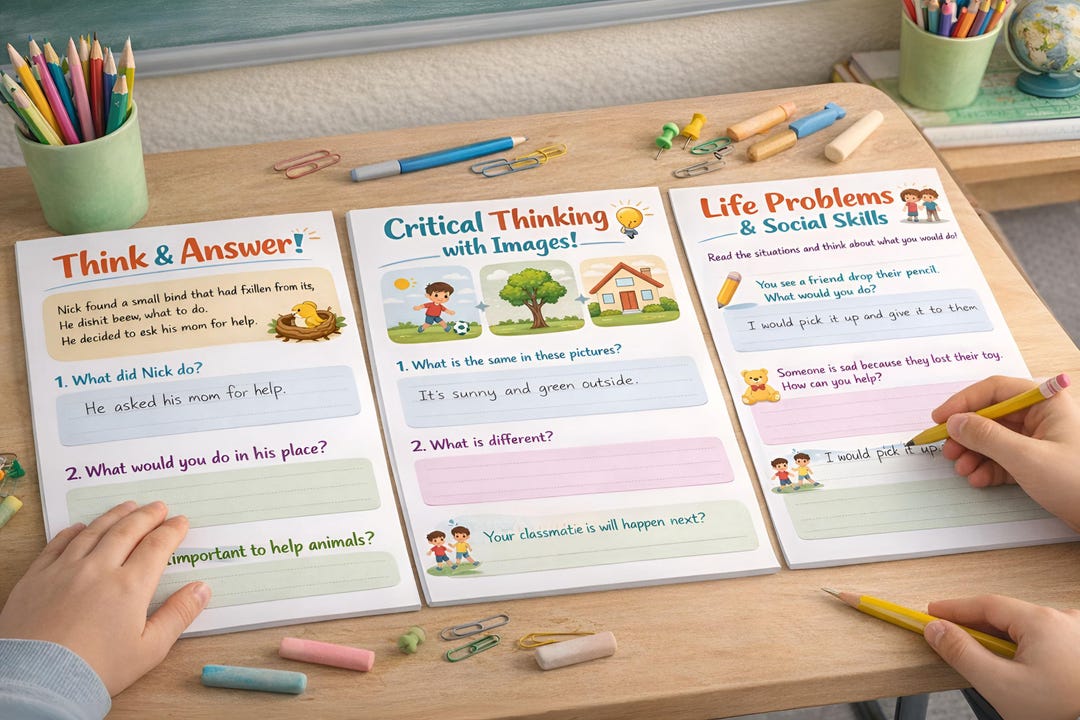 3 SEL Worksheets for Kids | Critical Thinking & Problem Solving ...