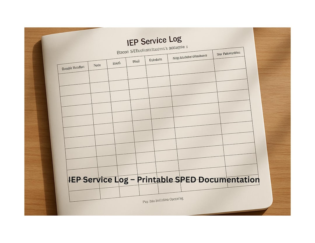 IEP Service Log | Special Education Service Minutes Documentation ...