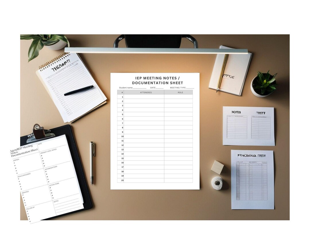 IEP Meeting Notes Template | Special Education Printable Form (PDF ...