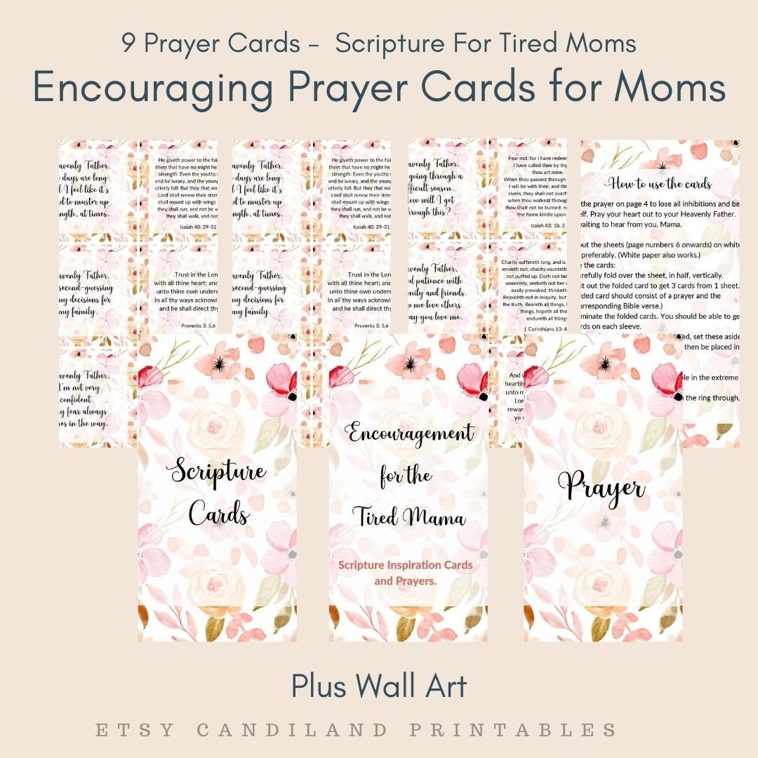Prayer Cards, Scripture Cards, Scripture Wall Art, Encouragement ...