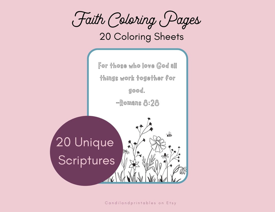 20 Faith Coloring Pages, Scripture Color Sheets, Faith Color Pages ...