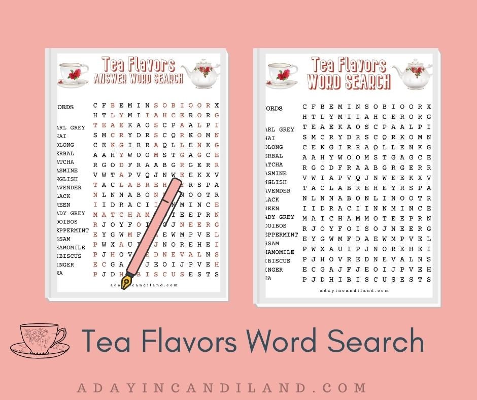 Tea Party Word Search, Word Find, Printable Word Search, Tea Party ...