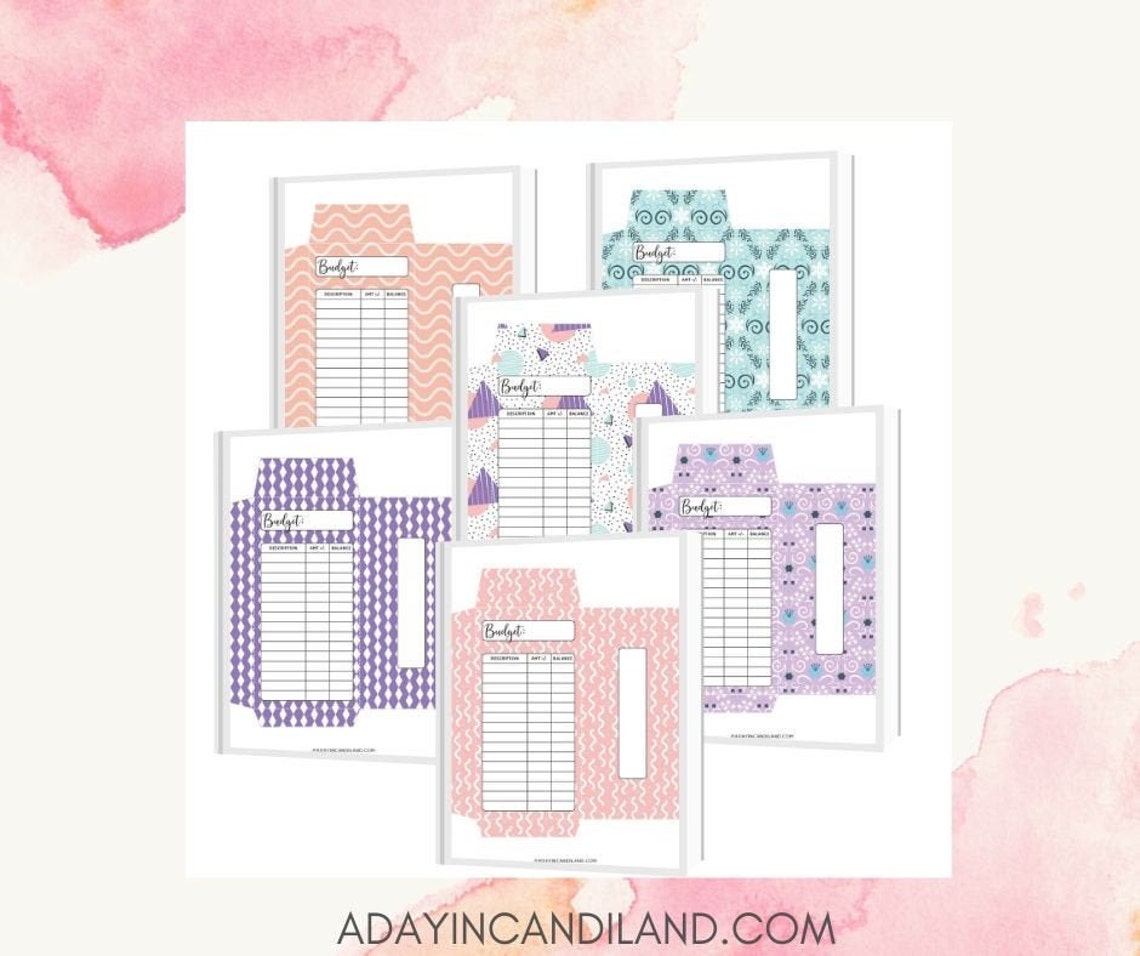 Cash Envelopes, 6 Vertical Envelopes, Cash Tracker, Printable, DIY ...
