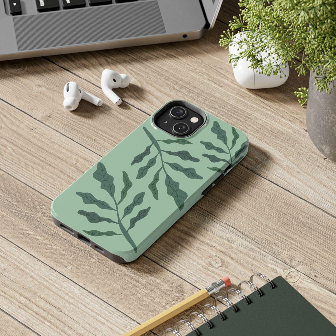 Green Leaf Branch Phone Case | Tough Phone Cases - Etsy