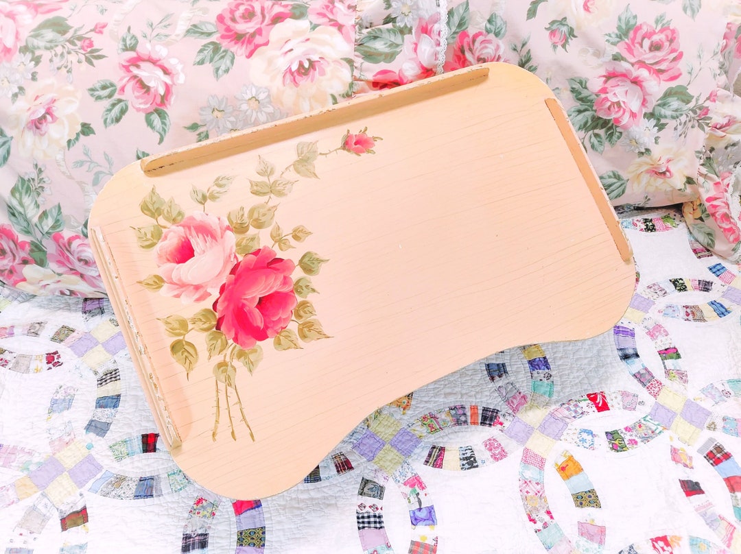 Gorgeous Cabbage ROSES Adjustable Tabletop WRITING Surface Book Stand ...