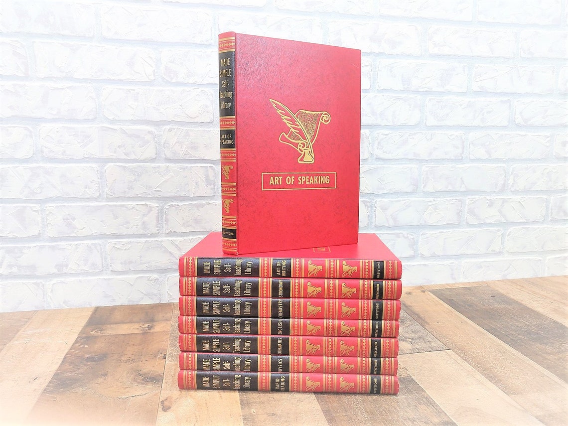 Red Gold Decorative MADE SIMPLE Self-teaching Library Books - Etsy