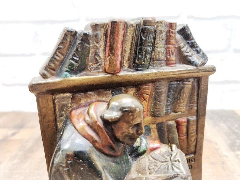 1920's GALVANO Bronze Clad Studious Monk BOOKENDS Set Pair - Etsy
