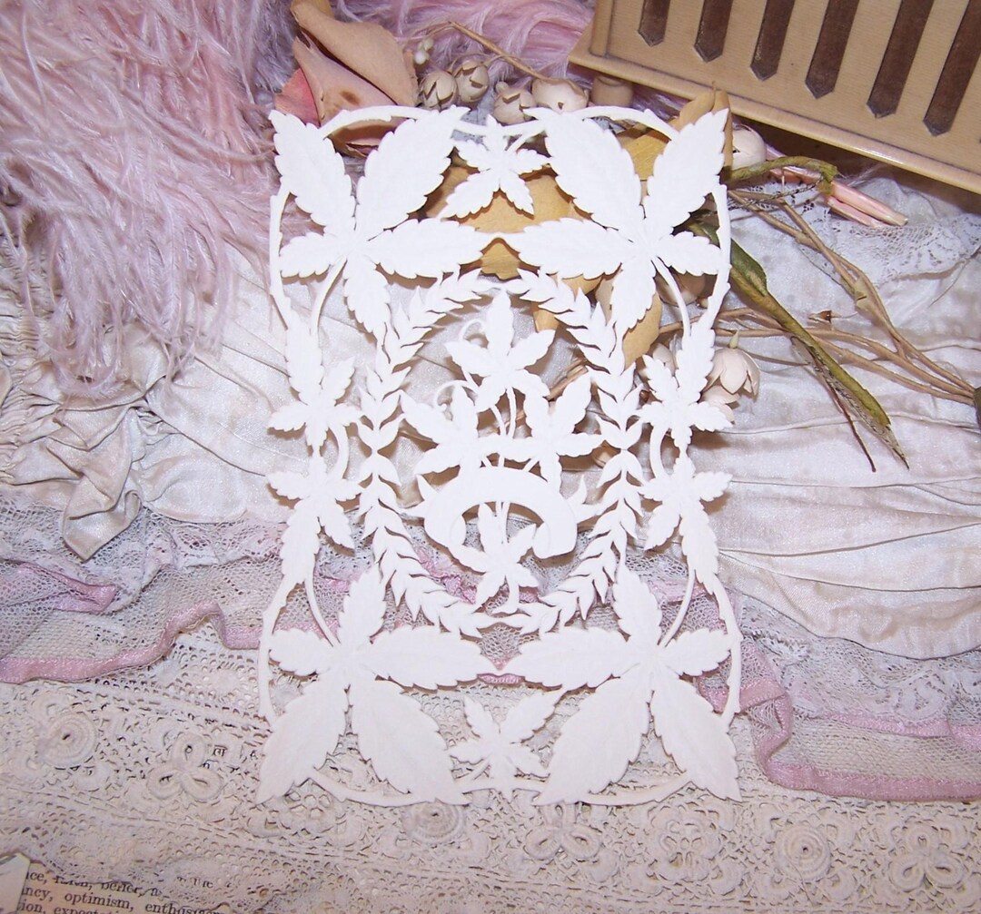 Genuine Sheet of Antique Victorian Paper Lace - Lots of Leaves - Made ...