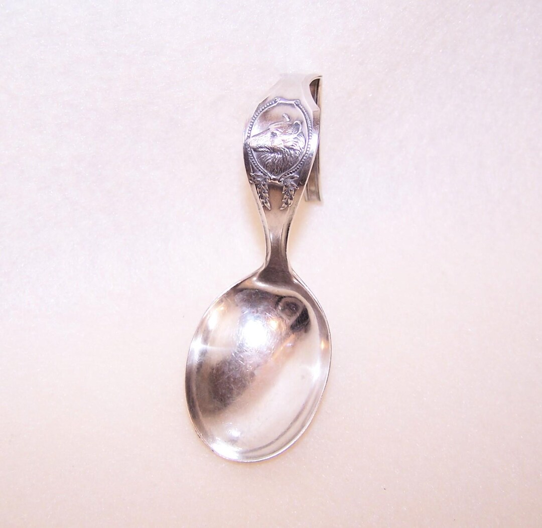Antique Edwardian Sterling Silver Baby Spoon Dog Front No Monogram ...