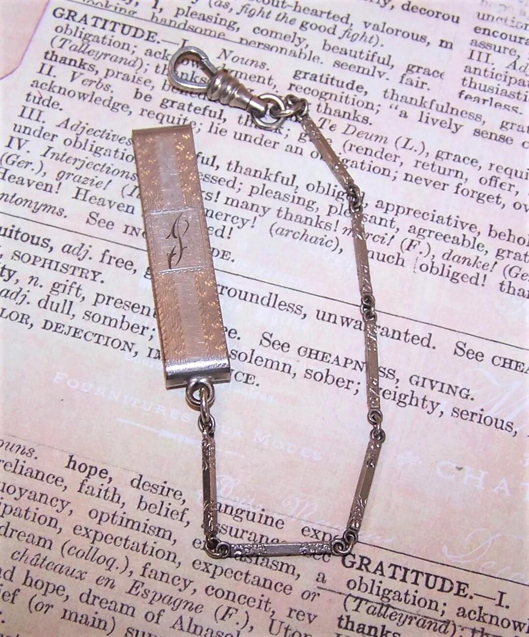 Art Deco Silver Plate Silver Metal Belt Loop Watch Chain or Wallet ...
