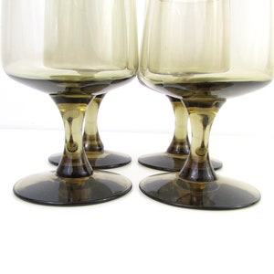 Libbey Tawny Accent Colored Glassware Goblets Set 4 - MCM Vintage ...