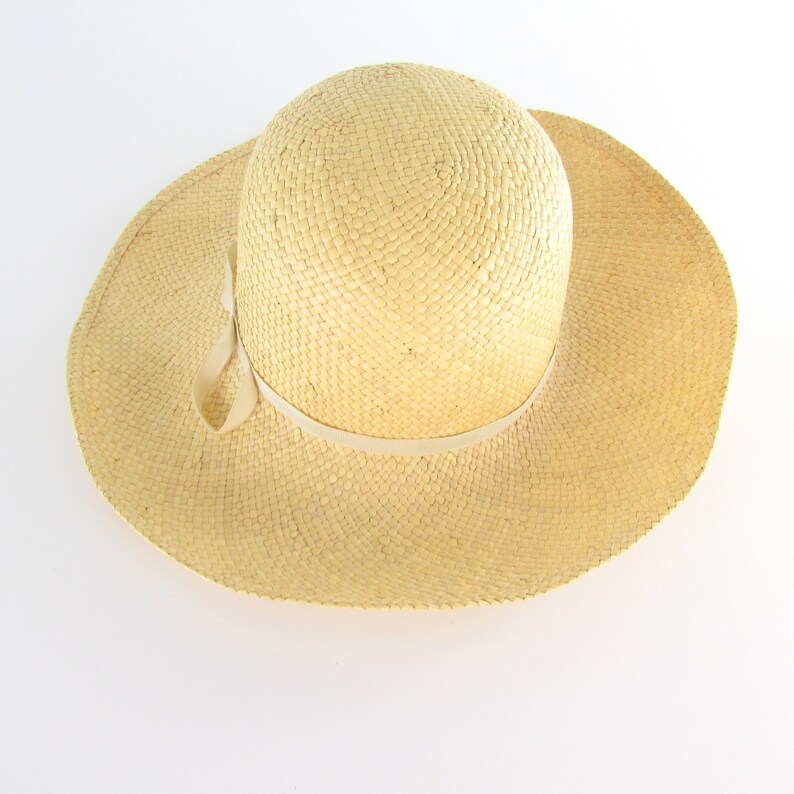 Vintage 1980s Wide Brim Straw Hat by Eaton | Etsy