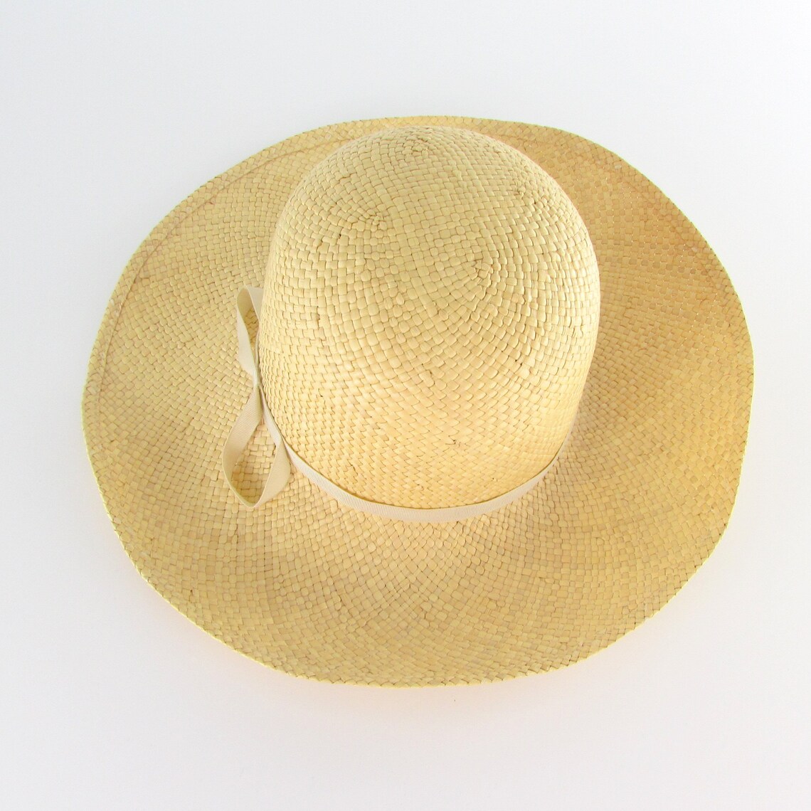 Vintage 1980s Wide Brim Straw Hat by Eaton | Etsy