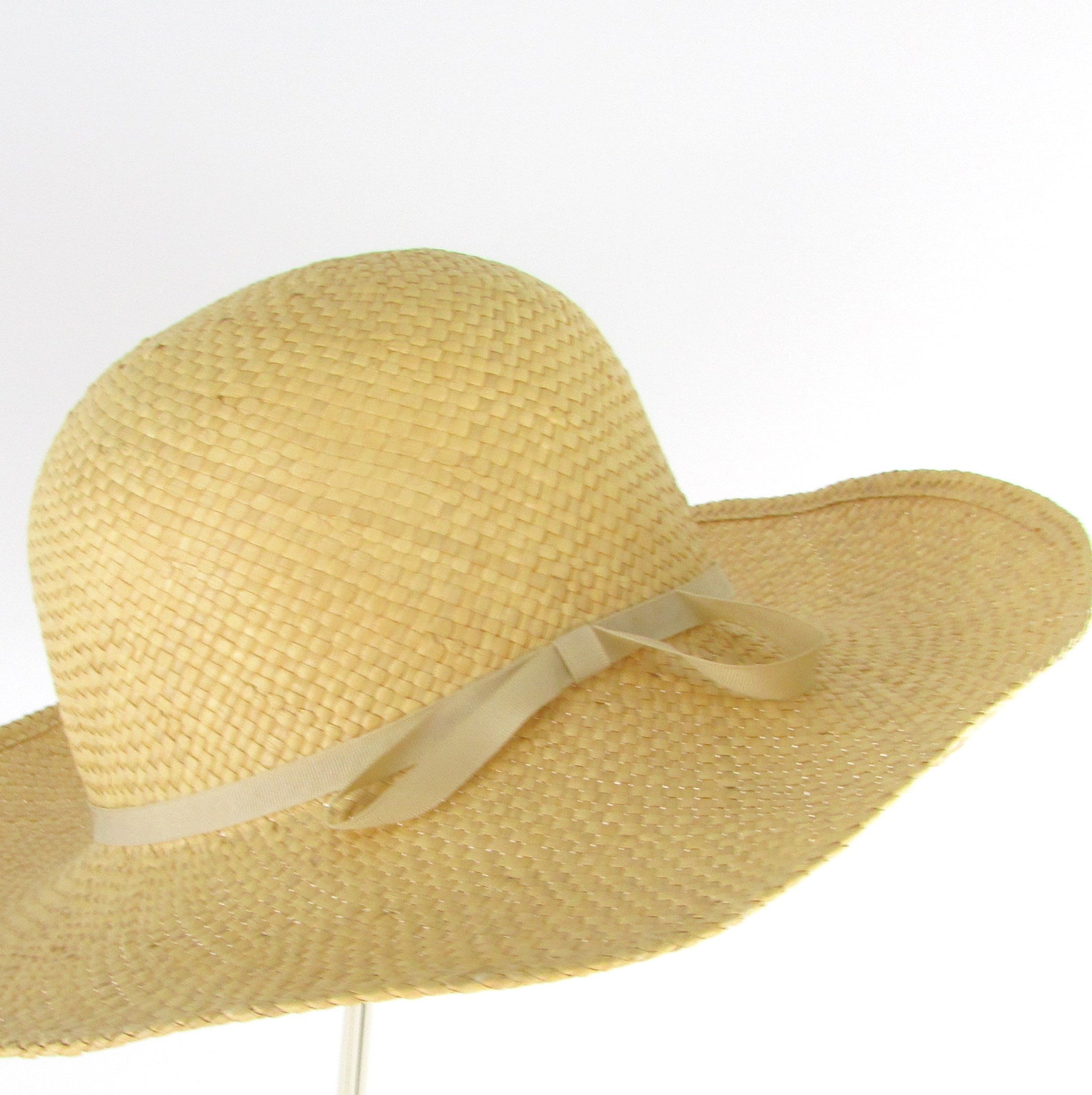 Vintage 1980s Wide Brim Straw Hat by Eaton | Etsy