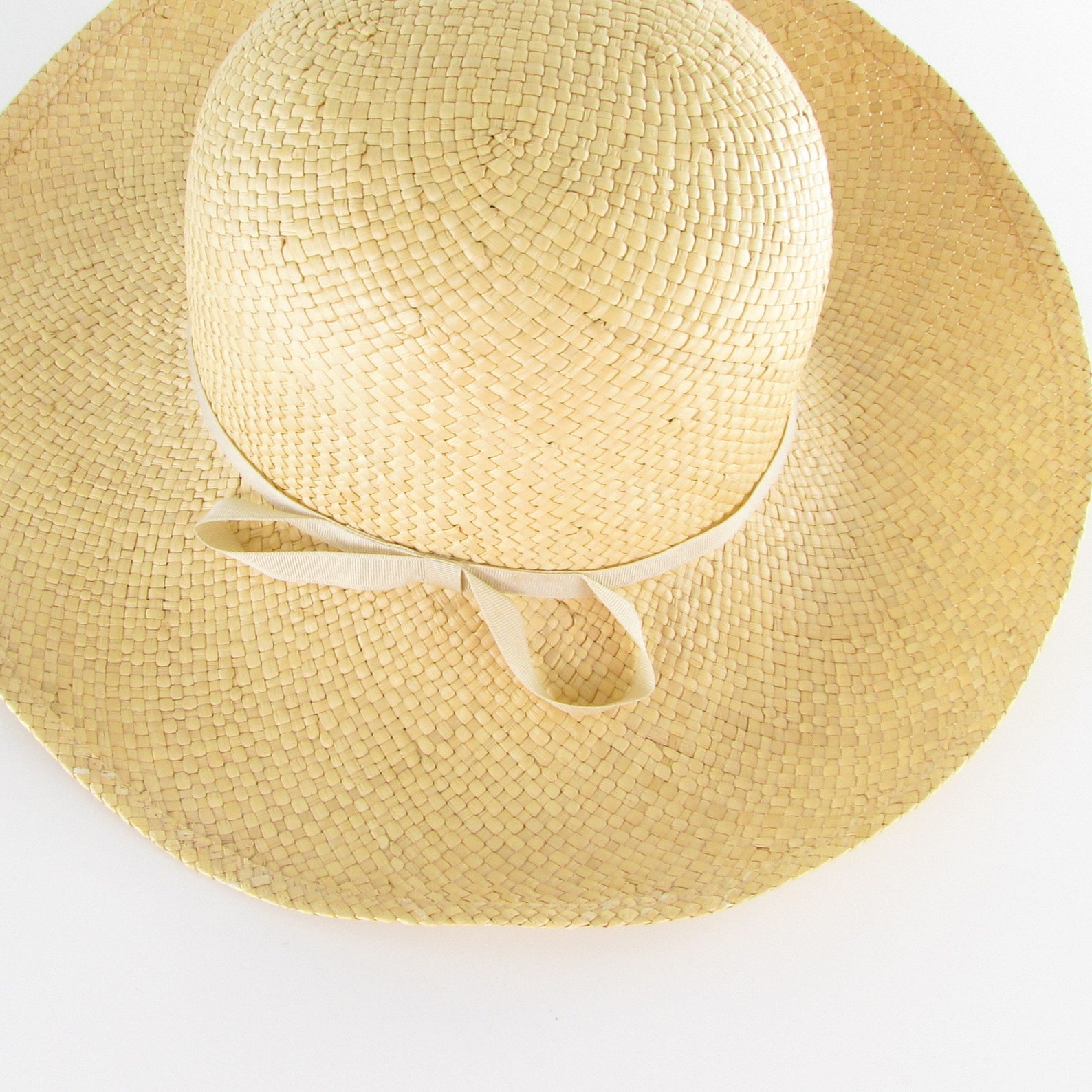 Vintage 1980s Wide Brim Straw Hat by Eaton | Etsy