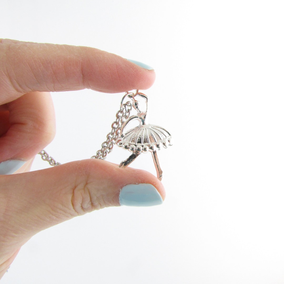 Silver Ballerina Necklace - Ballet Dancer Pendant - Balletcore Birthday ...